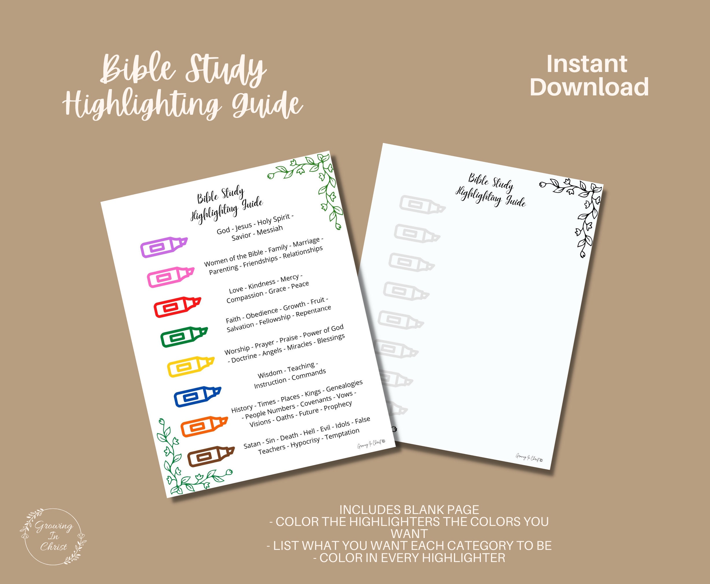 Bible Study Highlighting Guide - Etsy