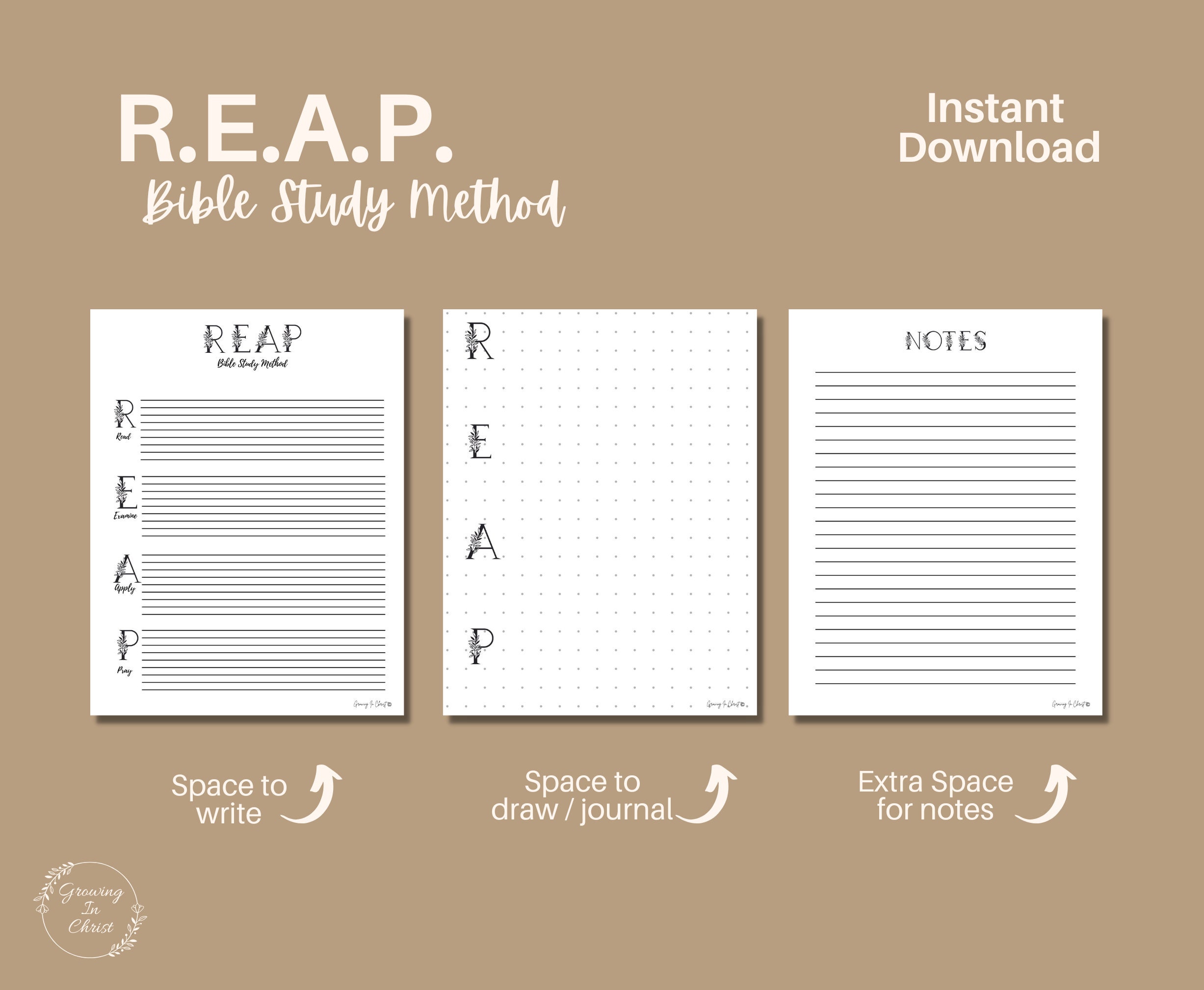 R.E.A.P. Bible Study Method Black and White - Etsy