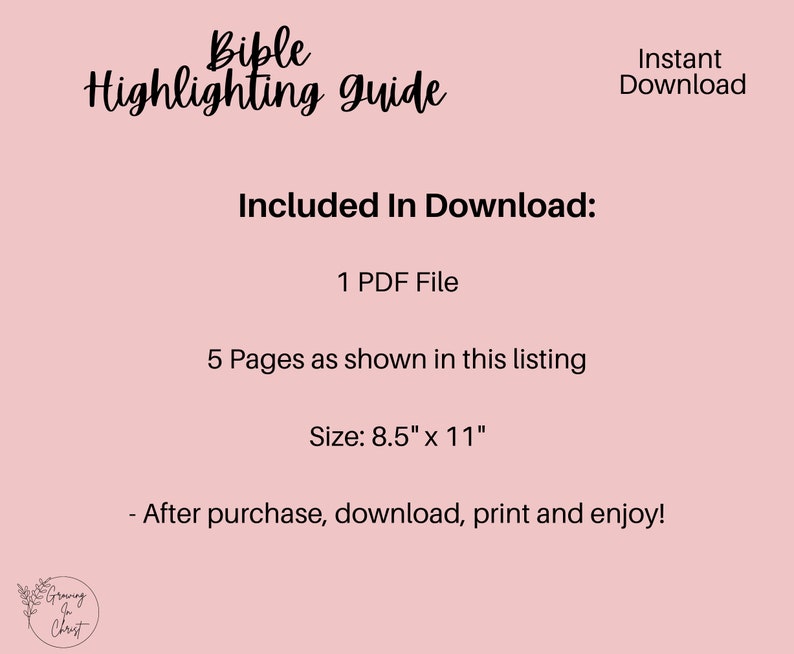 Bible Study Highlighting Guide - Etsy