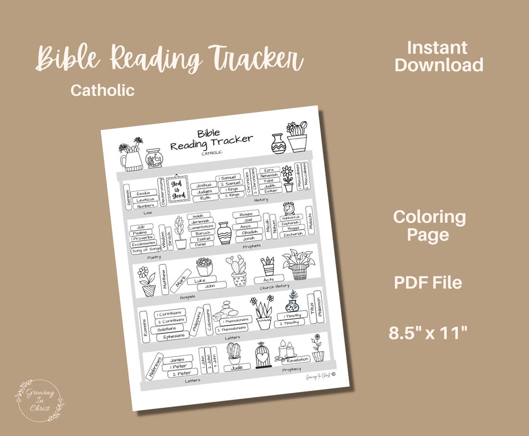 Bible Reading Tracker, Books of the Bible, Bible Tracker, Coloring Page ...