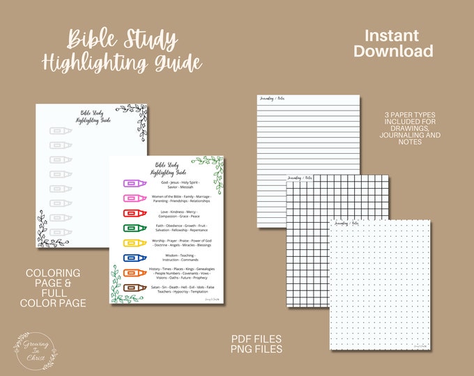 Bible Study Highlighting Guide - Etsy