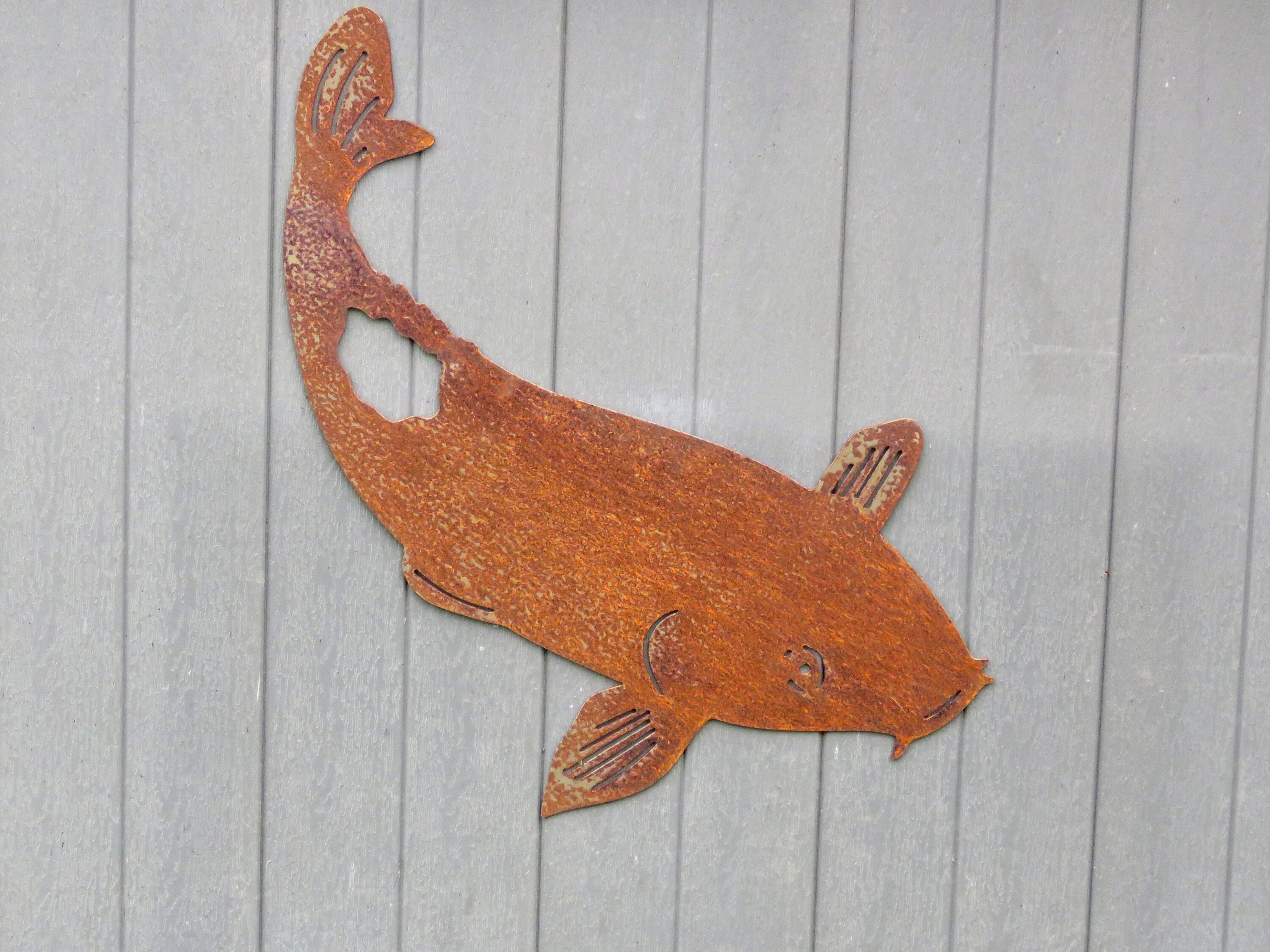 Metal Koi Fish Wall Art Metal Garden Art Outdoor Nature Wall - Etsy UK
