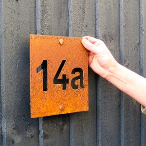 Corten Steel House Number Plaque, Rusty Metal House Number Sign ...