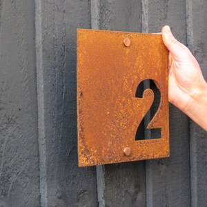 Corten Steel House Number Plaque, Rusty Metal House Number Sign ...