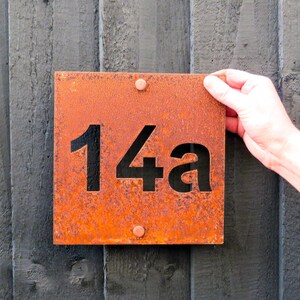 Corten Steel House Number Plaque, Rusty Metal House Number Sign ...