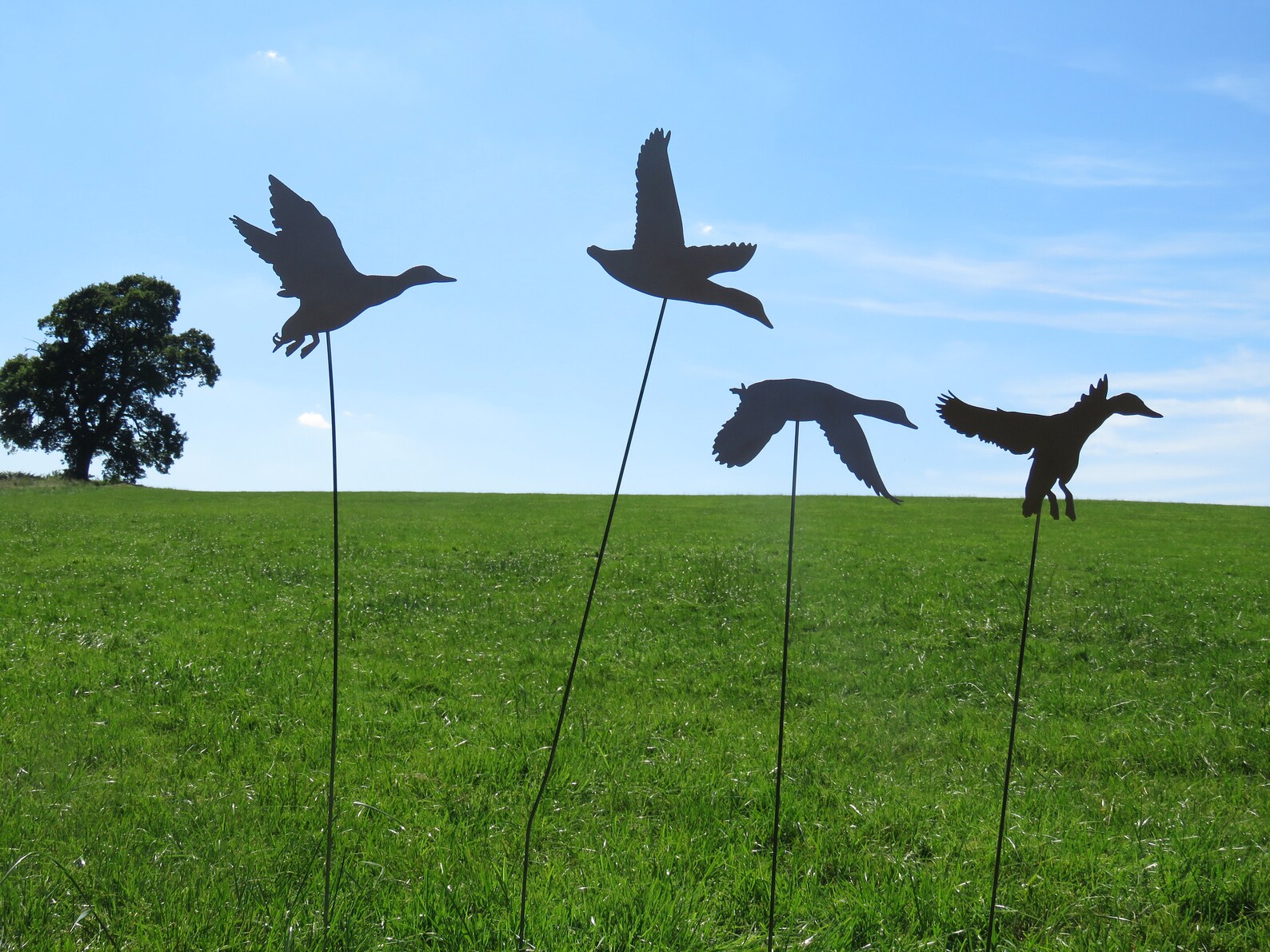 Flying Ducks Garden Sculpture Garden Stake Art Rusty Metal | Etsy