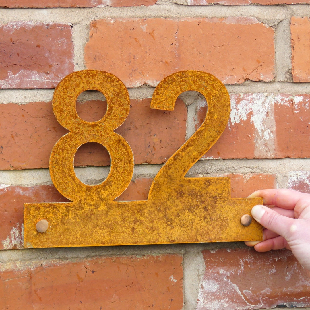 Rusty Corten Steel House Numbers | Rusty Metal House Number Sign ...