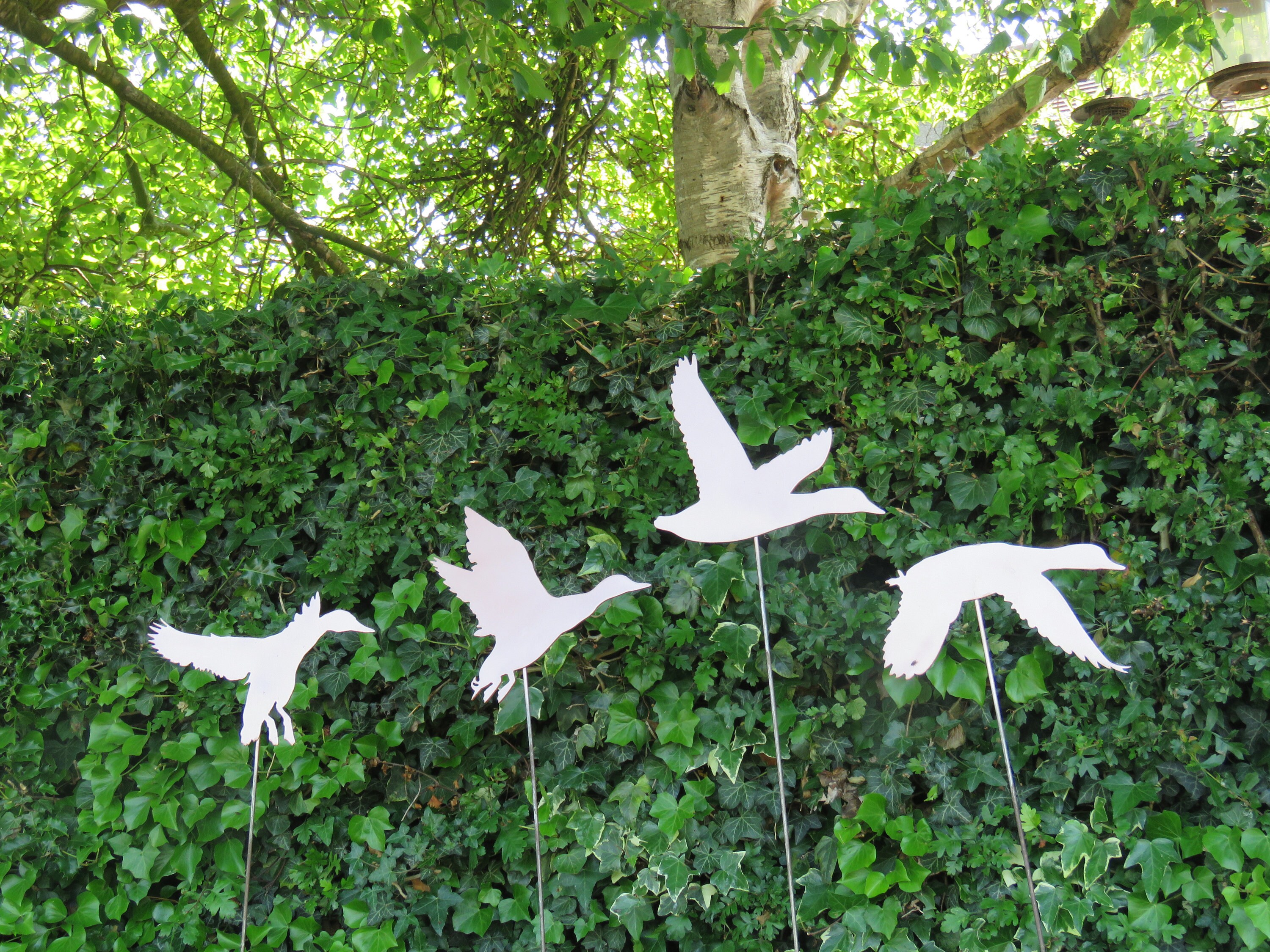 Flying Ducks Garden Sculpture Garden Stake Art Rusty Metal | Etsy