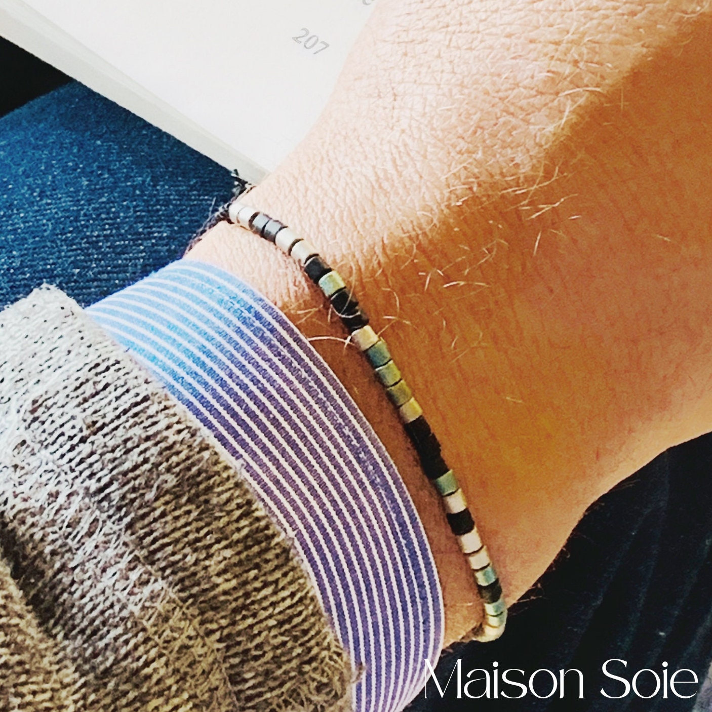 Mens MISS YOU Morse Code Bracelet Unique Leaving Gift for Him Handmade ...