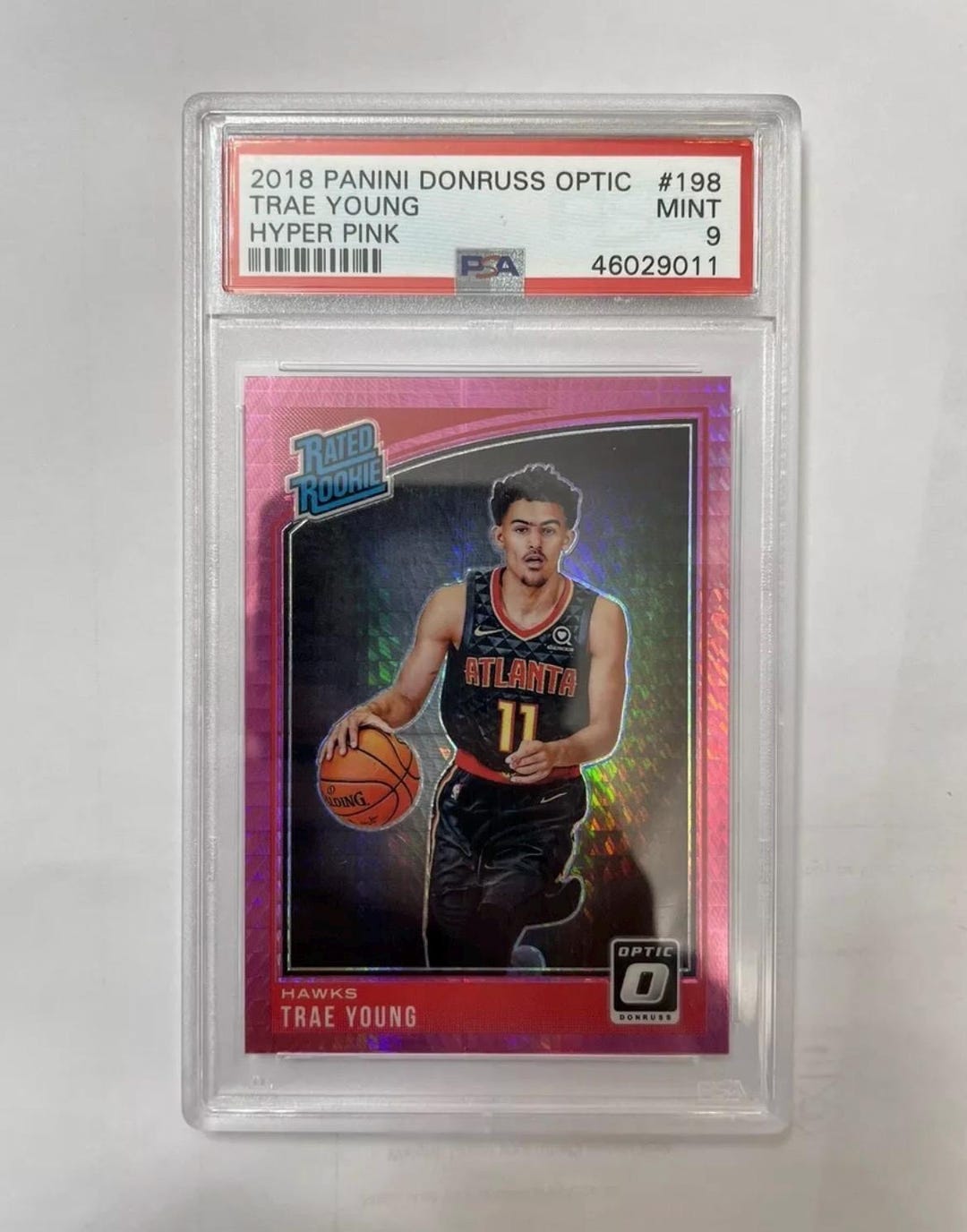 2018-19 Donruss Optic Trae Young Hyper Pink Prizm Rated Rookie RC 198 ...
