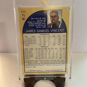 1990-91 NBA Hoops Sam Vincent Card - With Michael Jordan Wearing Jersey ...