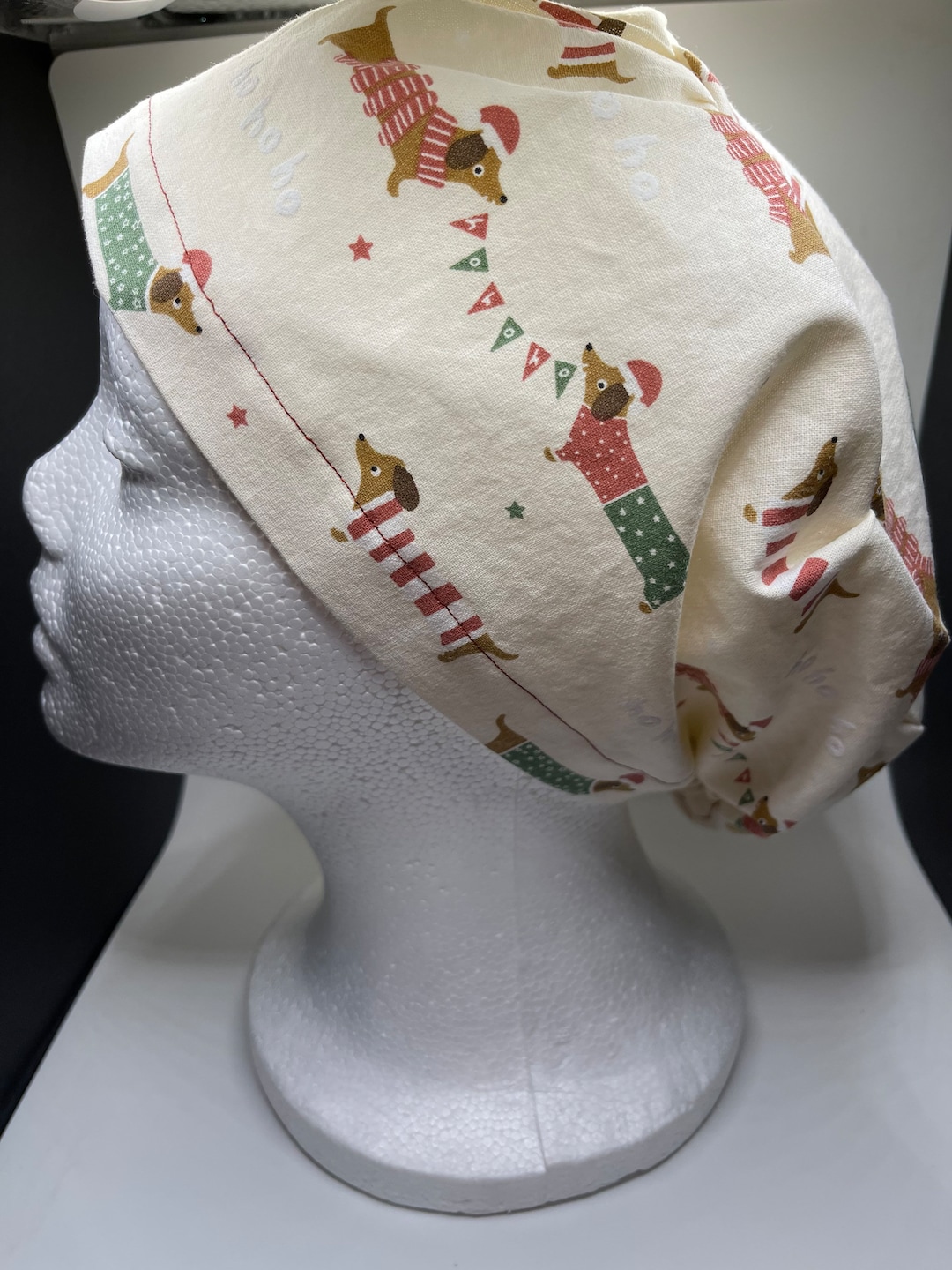 Christmas Dog Euro Style Scrub Cap, Nurses Cap, Operating Room Caps ...