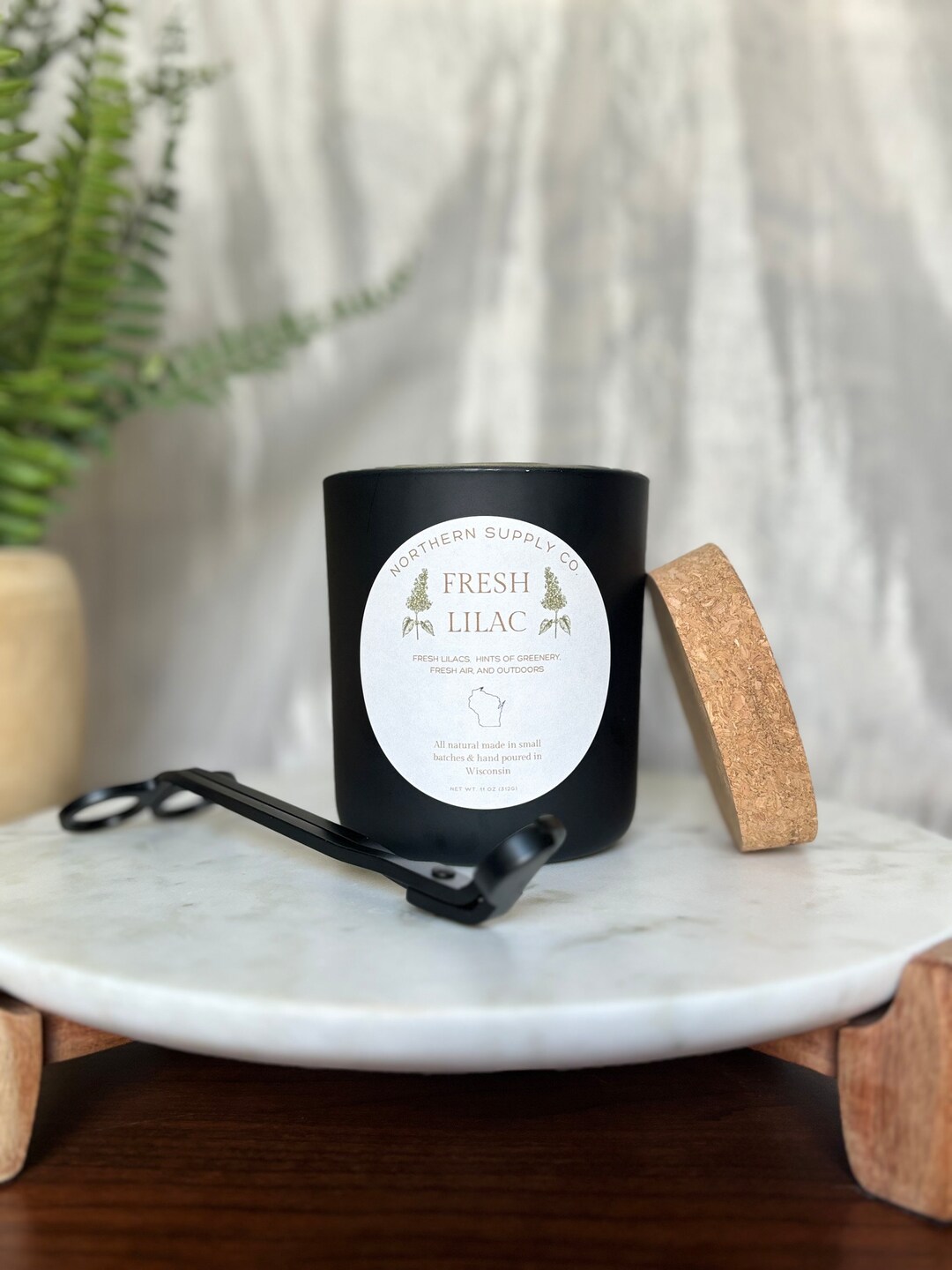 Fresh Lilac All Natural Soy Wax Candle Crackling Wood Wick Non Toxic Candle Homemade Home ...