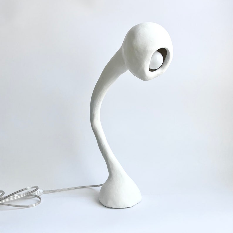 Biomorphic XL Line by Studio Chora, Tall Table Lamp, White Limestone ...