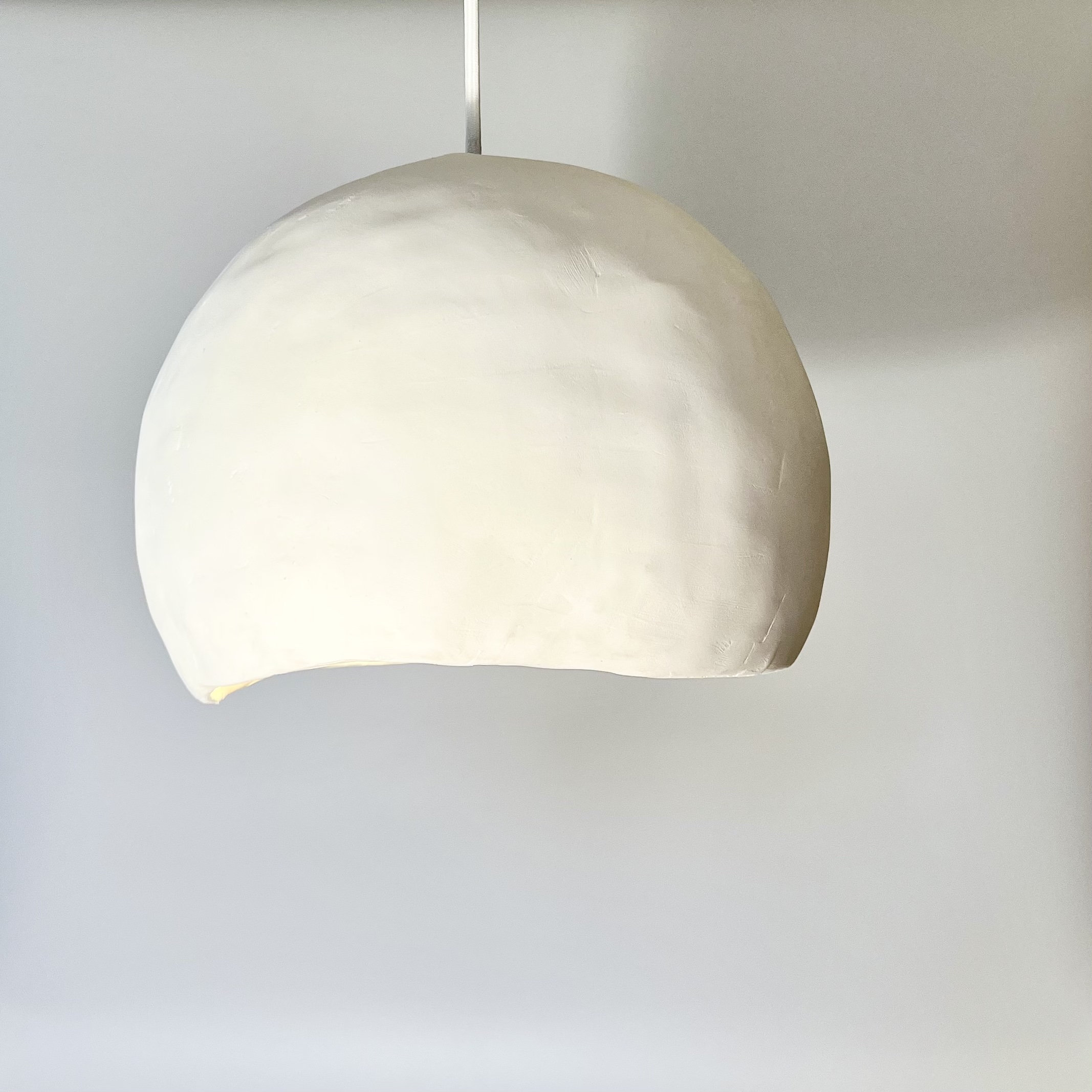 Handcrafted Biomorphic Pendant Light | 12-22" Large Wide-mouth Fixture ...