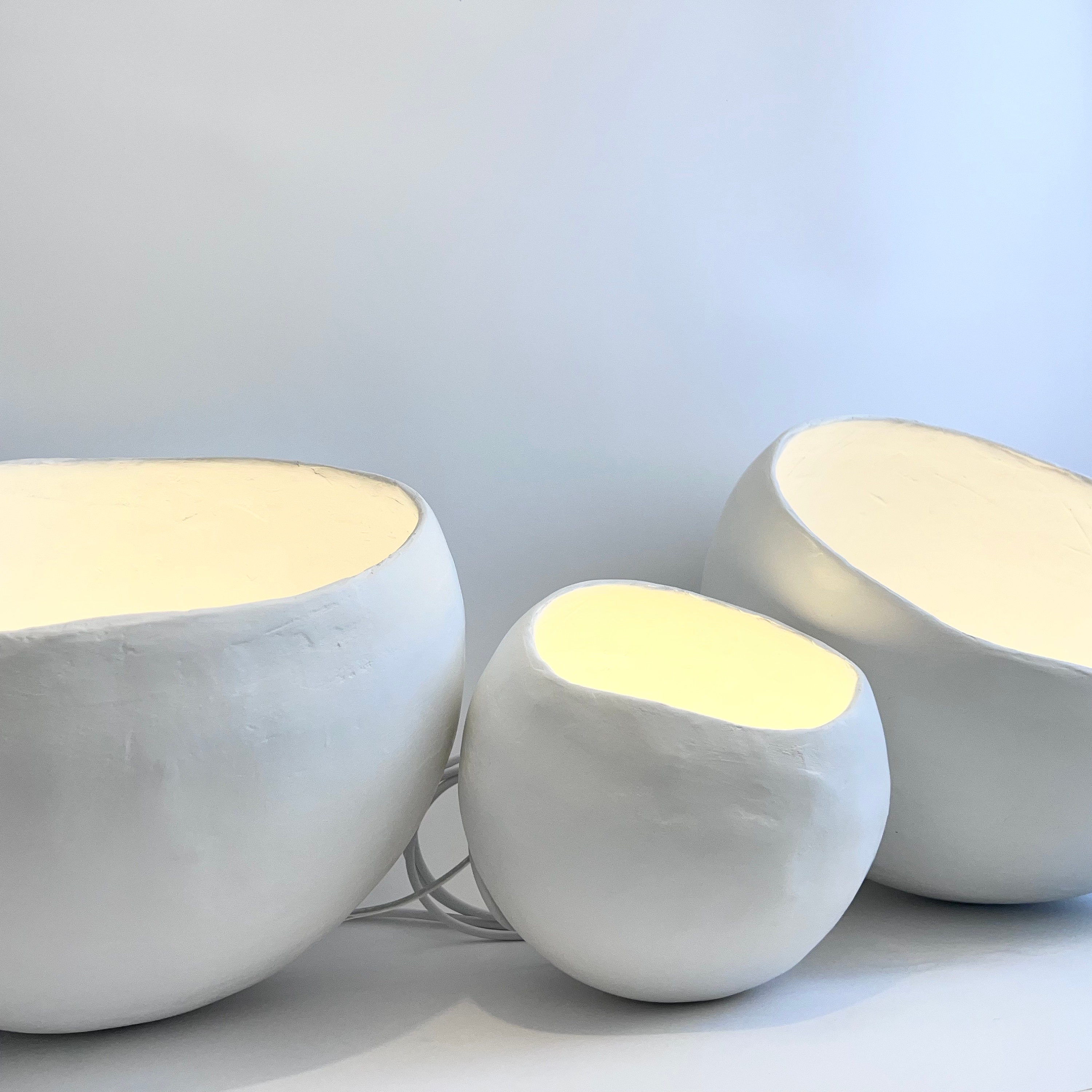 Handcrafted Biomorphic Pendant Light | 12-22" Large Wide-mouth Fixture ...