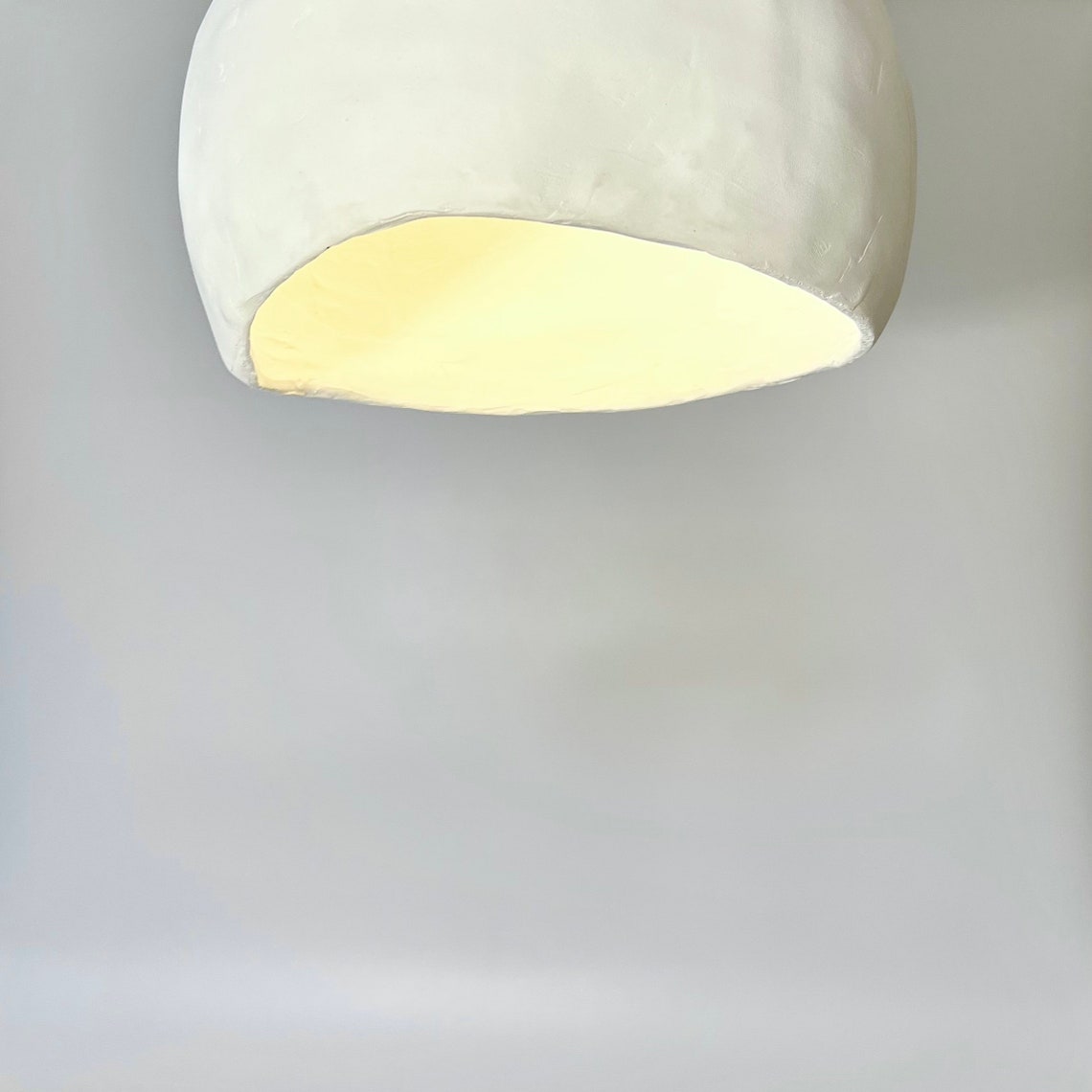 Handcrafted Biomorphic Pendant Light | 12-22" Large Wide-mouth Fixture ...
