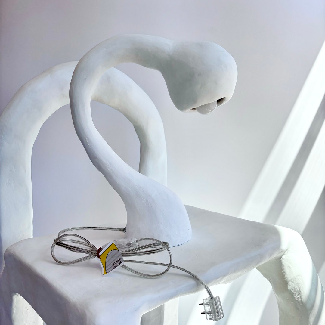Handmade Biomorphic Table Lamp Large Accent Lighting, Textured ...