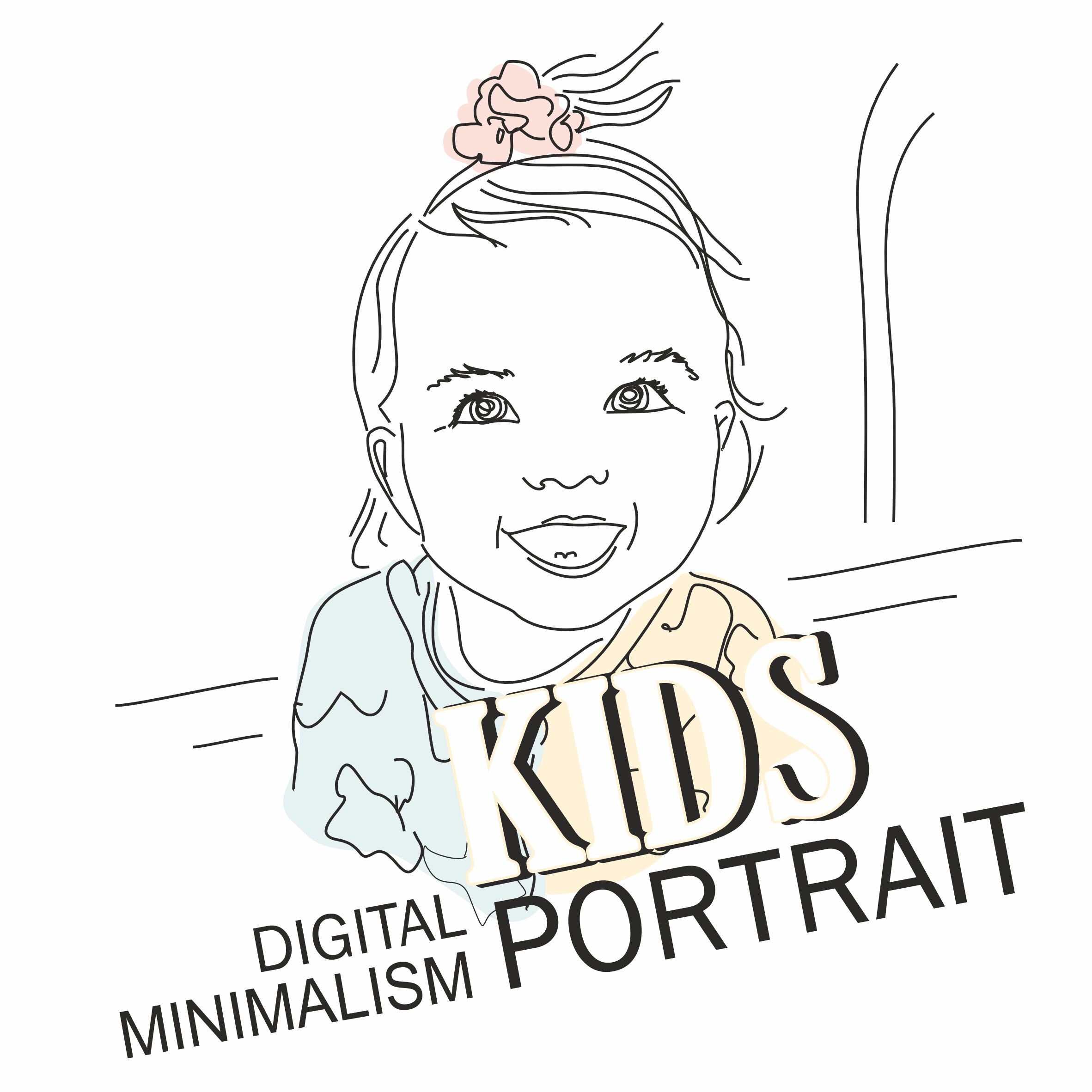 Custom Kid's Portrait From Photo, Baby Portrait, Personalized Wall Art ...