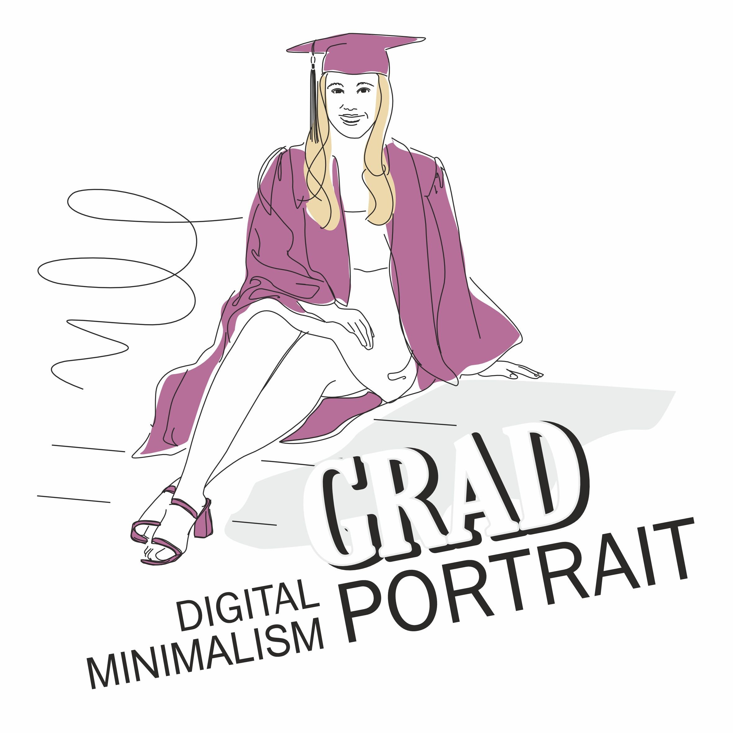 Prom Party Sketch, Graduation Custom Portrait From Photo, Minimalism ...