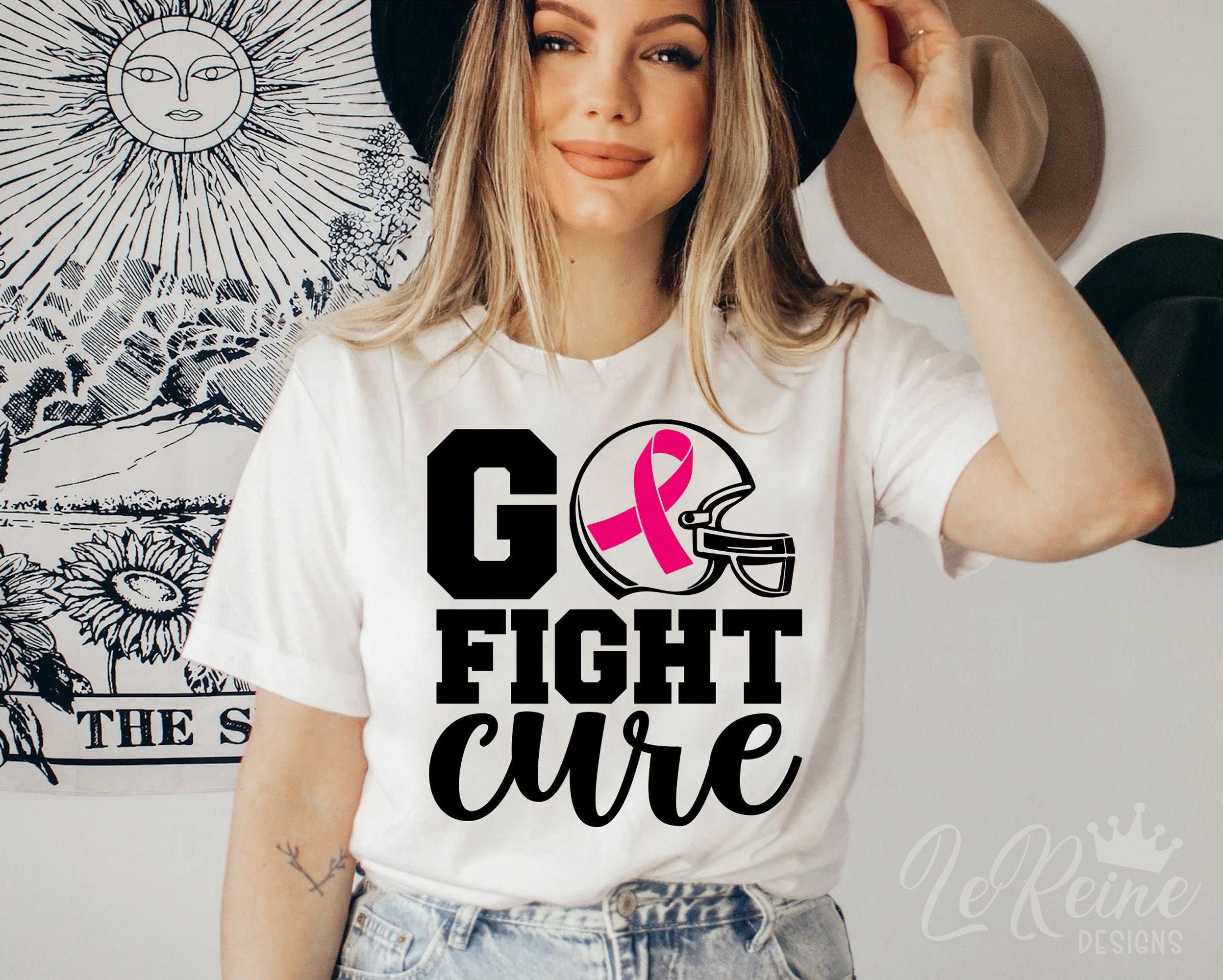 Go Fight Cure Svg Breast Cancer Svg Cheer for the Cure - Etsy