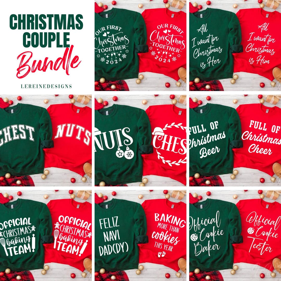 Christmas Couple Svg Bundle, Matching Shirts Svg, Xmas Svg, Christmas ...