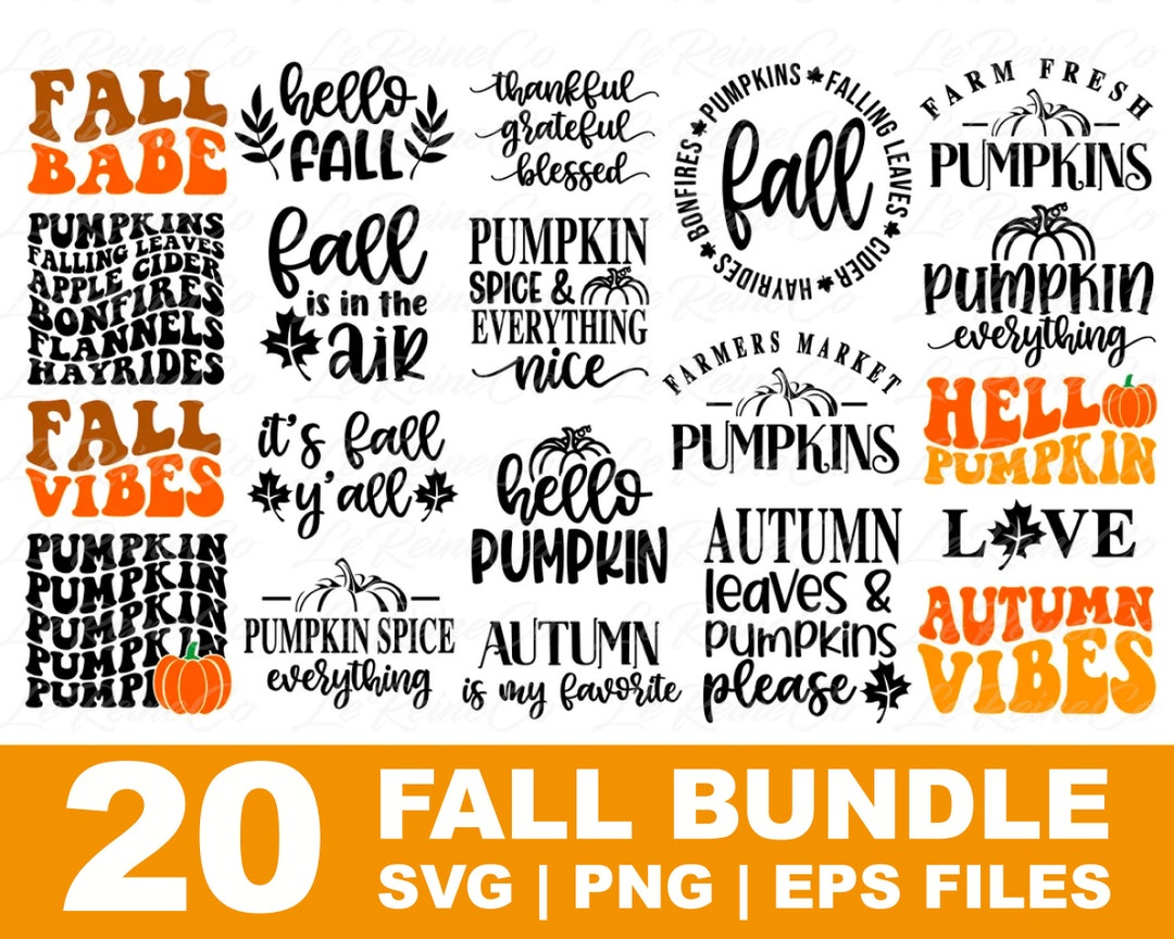 Fall SVG Bundle, 20 Designs, Autumn Bundle, Fall SVG for Cricut ...