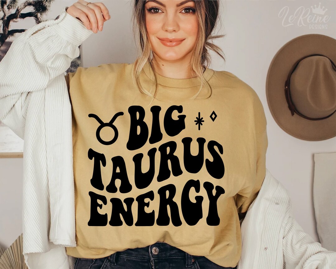Big Taurus Energy SVG, Zodiac Svg, Retro Wavy Trendy SVG, Birthday ...