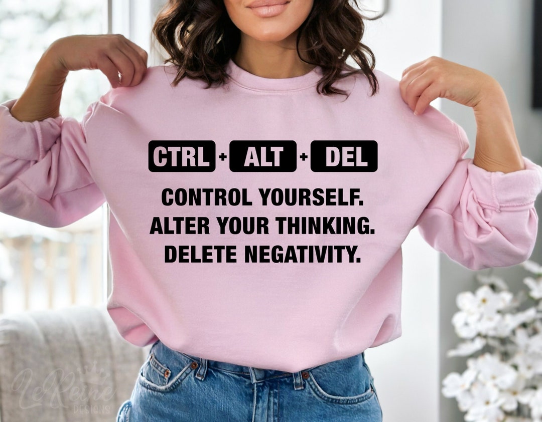 Ctrl Alt Del Svg, Control Yourself, Alter Your Thinking, Delete Negativity, Motivational Svg Png ...