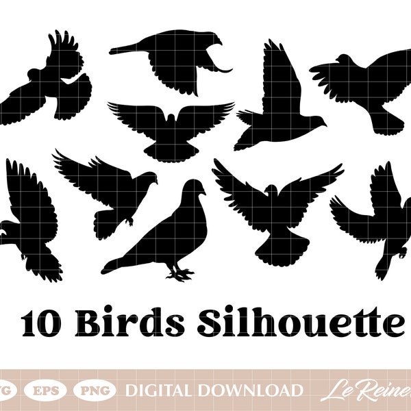 Birds clipart svg - Etsy België