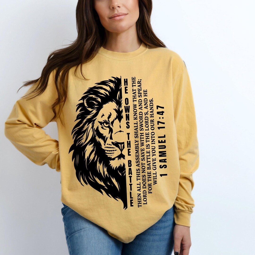 He Owns the Battle, 1 Samuel 17:47 Png, Lion Bible Verse Svg, Christian ...