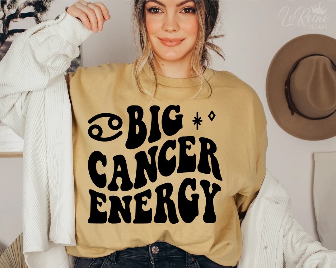 Big Cancer Energy SVG, Zodiac Svg, Retro Wavy Trendy SVG, Birthday ...