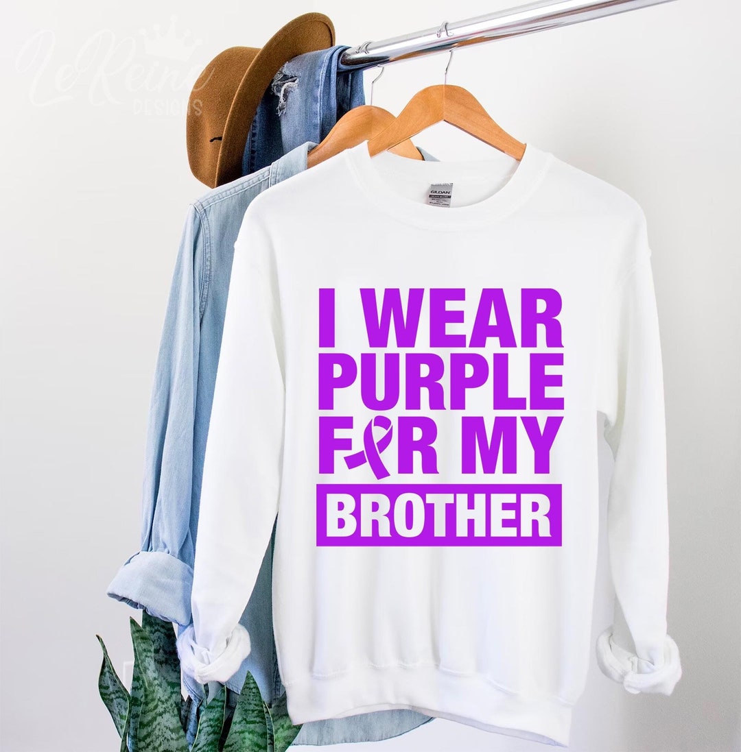 I Wear Purple for My Brother Svg, Epilepsy Svg, Alzheimer's Purple ...
