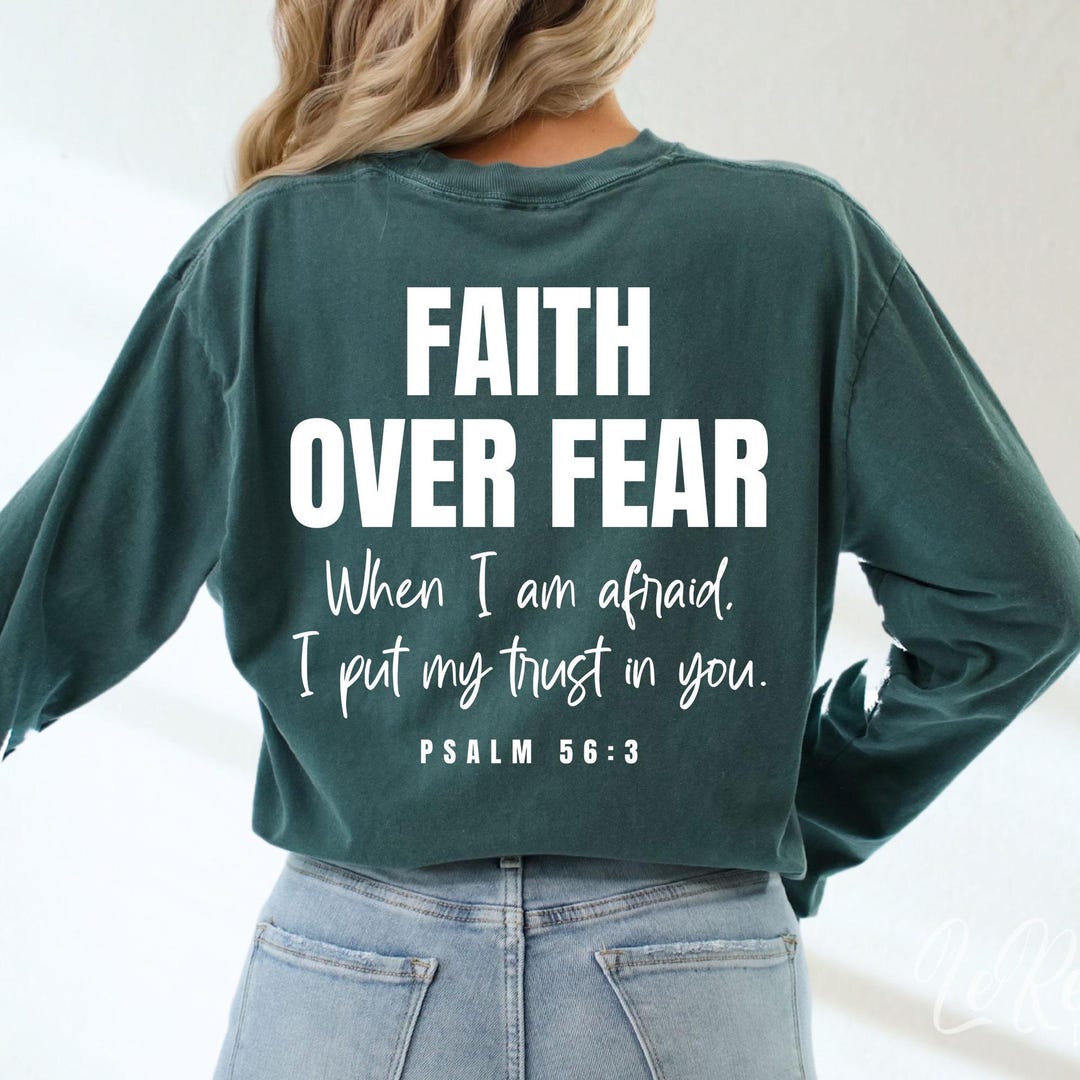 Faith Over Fear Bible Verse SVG, Psalm 56:3 PNG, Christian Scripture ...