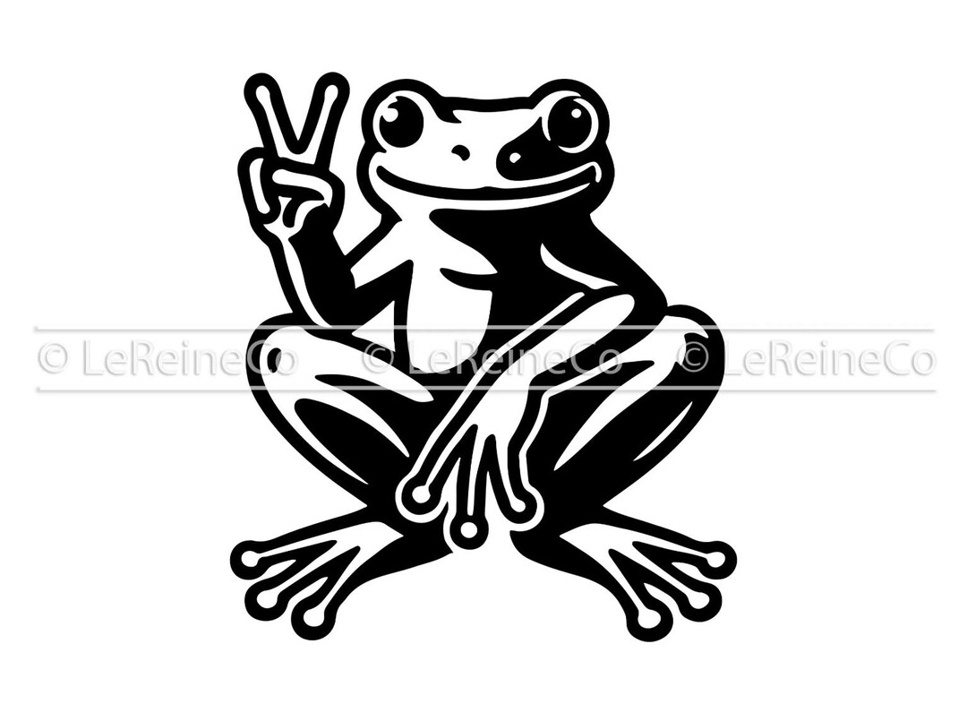Frog Peace Sign Vector Graphic, Clip Art (SVG, PNG, EPS) - Etsy