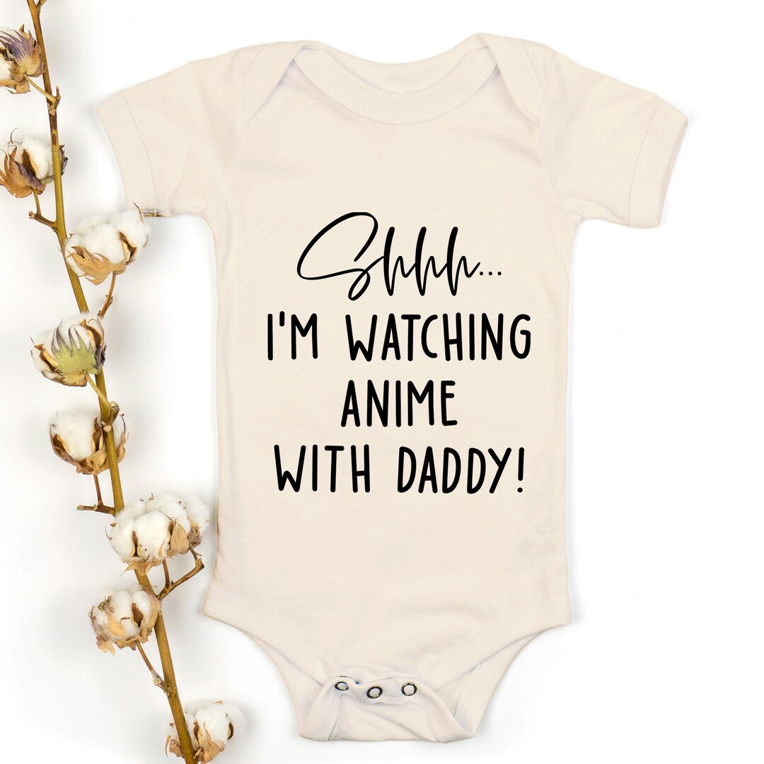 Shhh I'm Watching Anime With Daddy Svg, Funny Baby Anime Svg Png, Baby ...