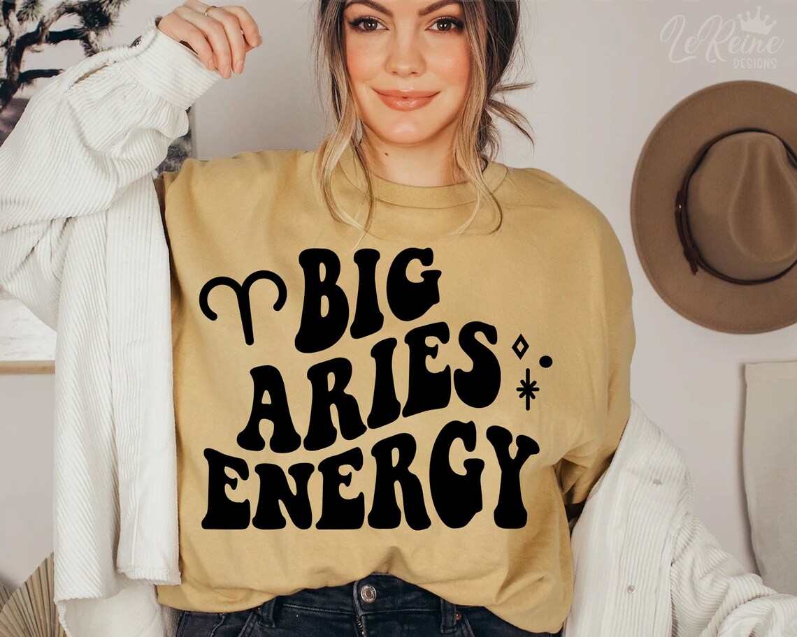 Big Aries Energy SVG Zodiac Svg Retro Wavy Trendy SVG - Etsy