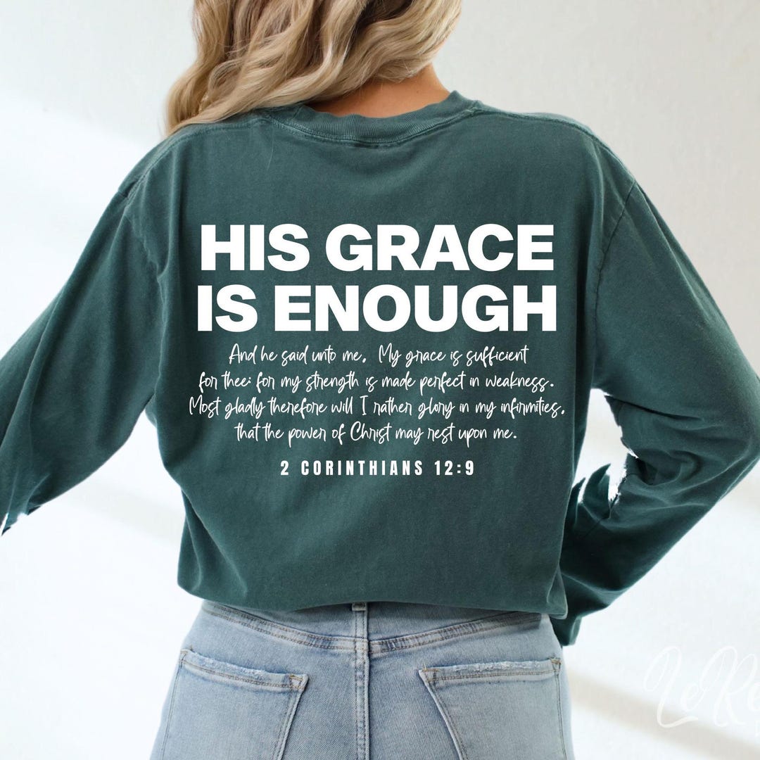 His Grace is Enough SVG, 2 Corinthians 12:9 PNG, Christian Bible Verse ...