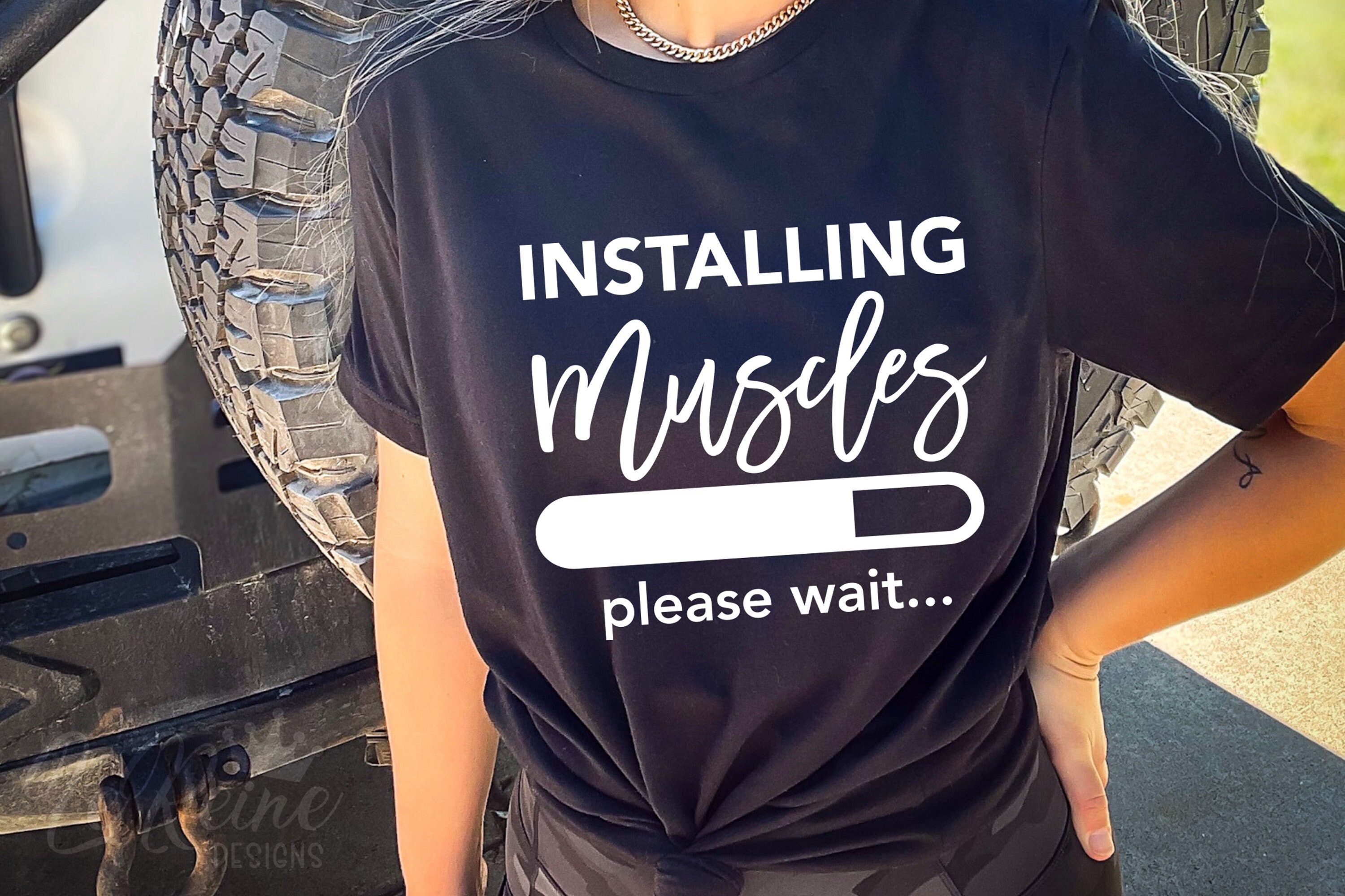 Installing Muscles Please Wait Svg, Fitness Svg, Gym Cut File, Gym ...