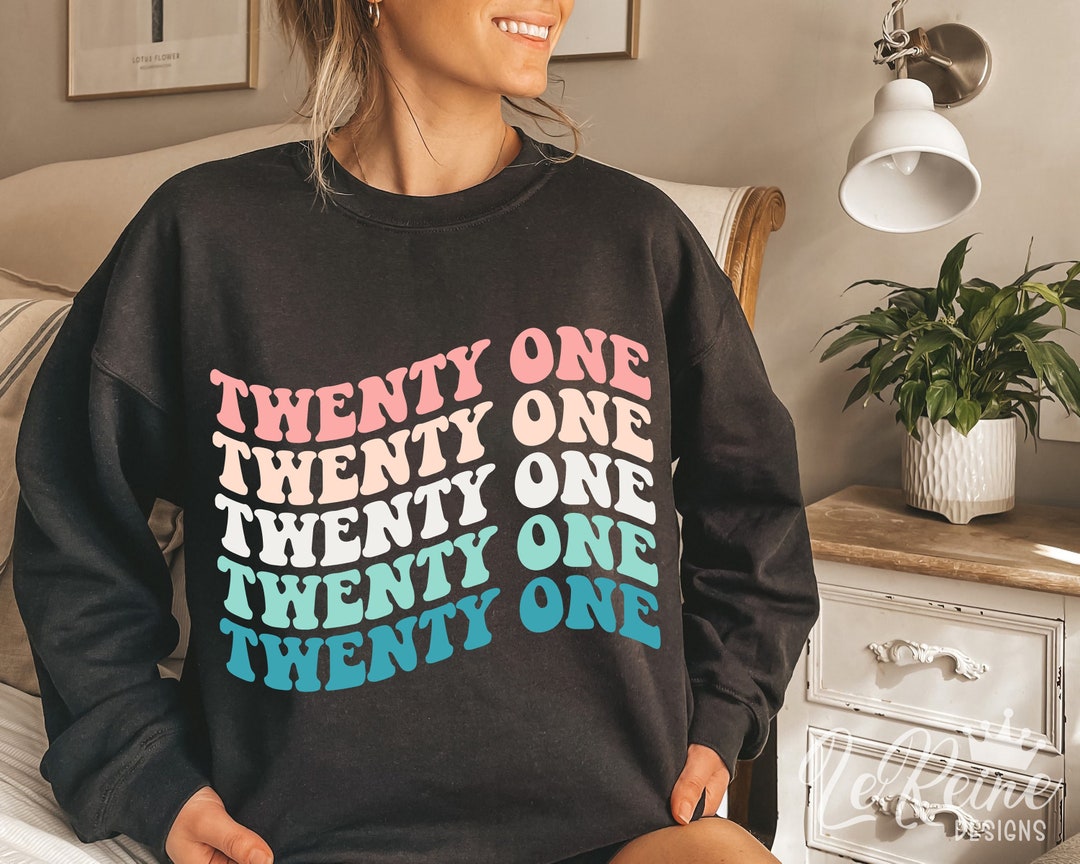 Twenty One Svg, 21st Birthday SVG, Hello 21 Svg, Wavy, Retro, Trendy ...