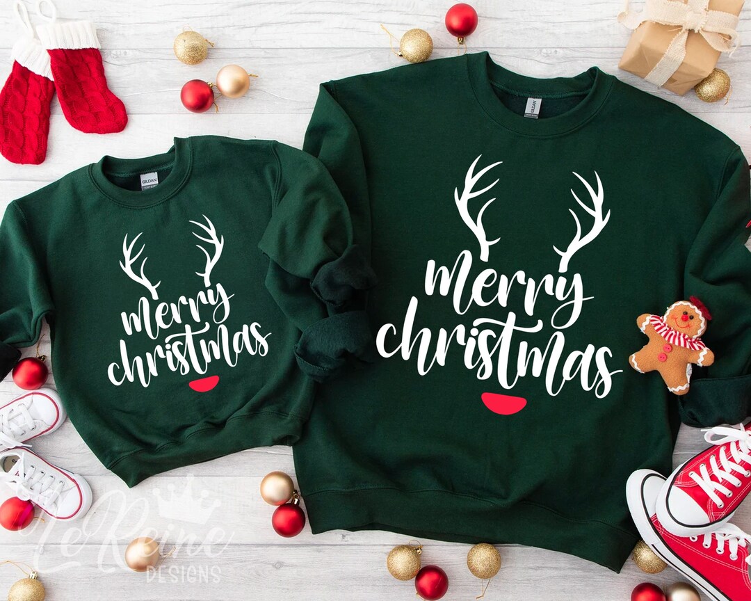 Merry Christmas Svg, Matching Family Reindeer Svg, Christmas Svg ...