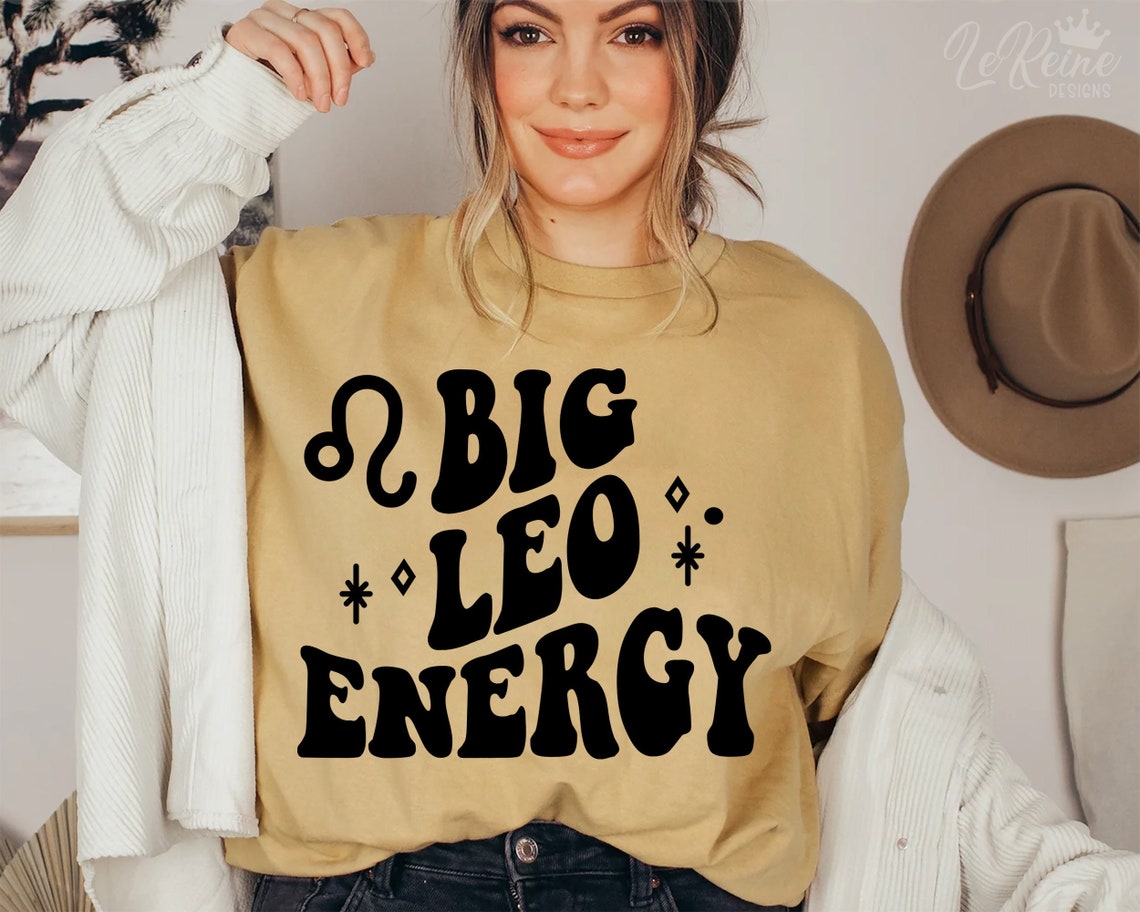 Big Leo Energy SVG, Zodiac Svg, Retro Wavy Trendy SVG, Birthday Shirt ...