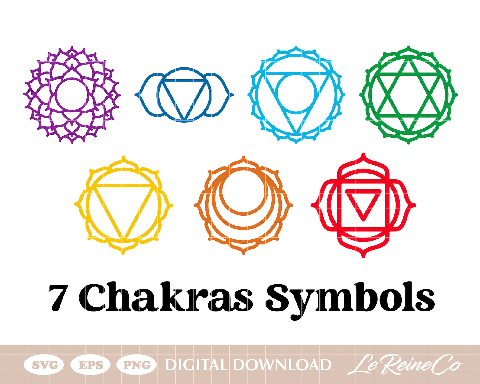 7 Chakra Symbols SVG Chakra Svg Yoga Svg Png Eps Cricut - Etsy Australia