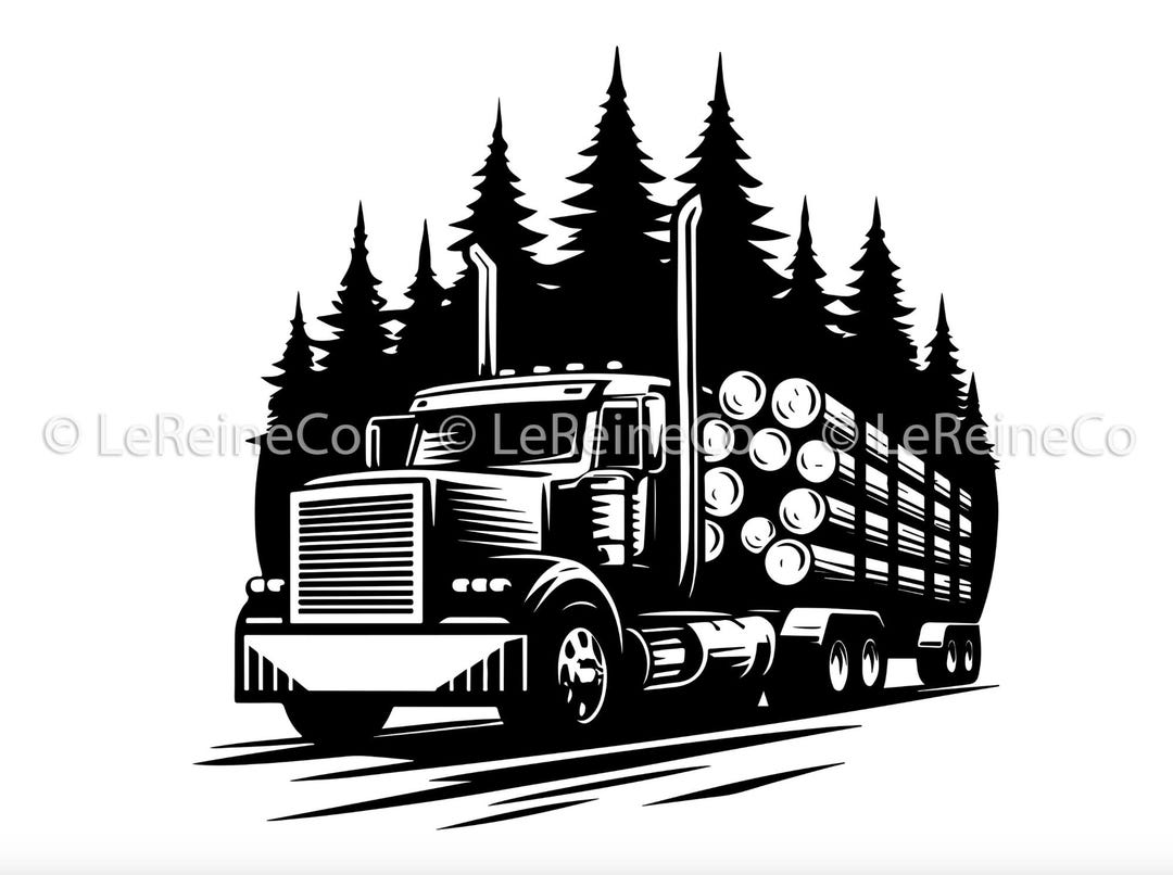 Logging Truck Svg, Truck Vector, Truck Driver Svg for Cricut, Logging ...