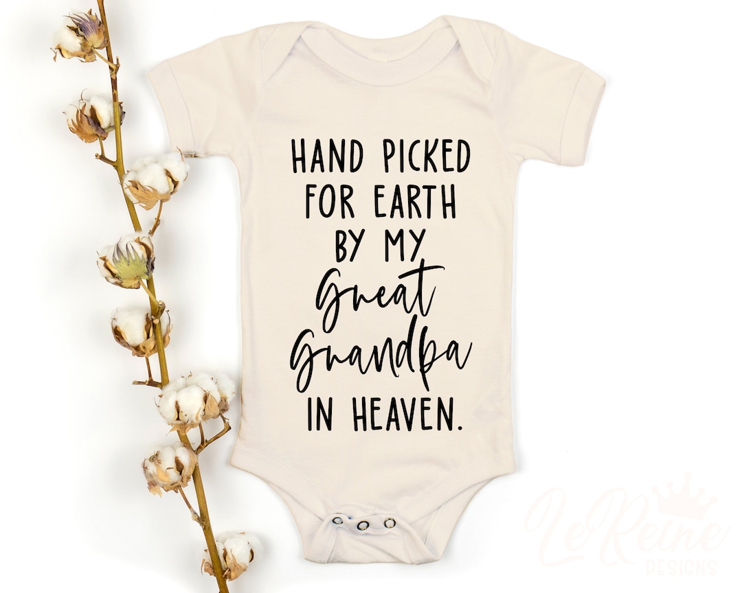 Hand Picked for Earth by My Great Grandpa in Heaven Svg, Newborn Svg ...