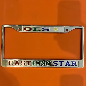 OES Auto Plate Frame (order of the Eastern Star ) Chrome & Acrylic ...