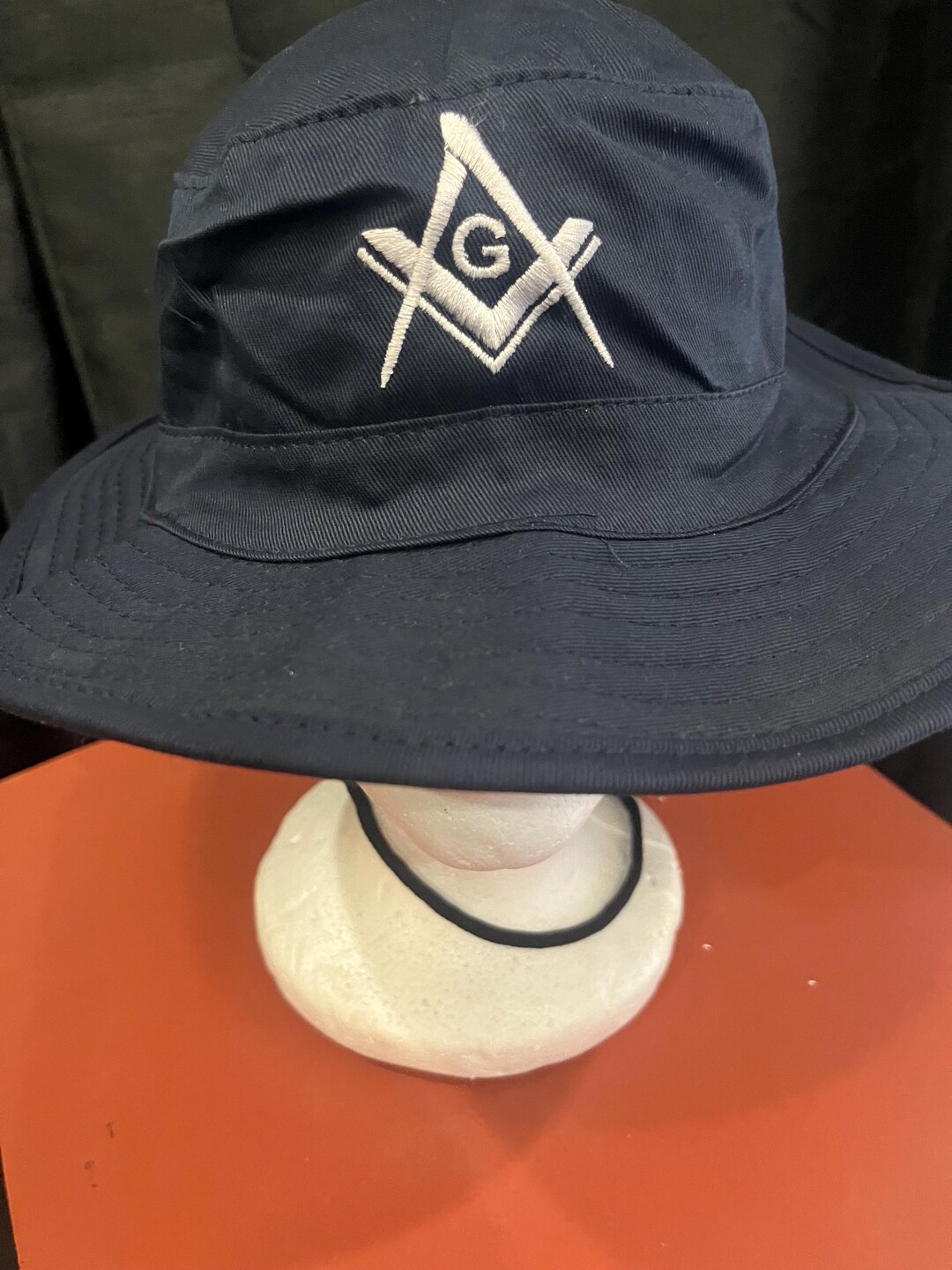 Mason Navy Bucket Hat (white Square) - Etsy