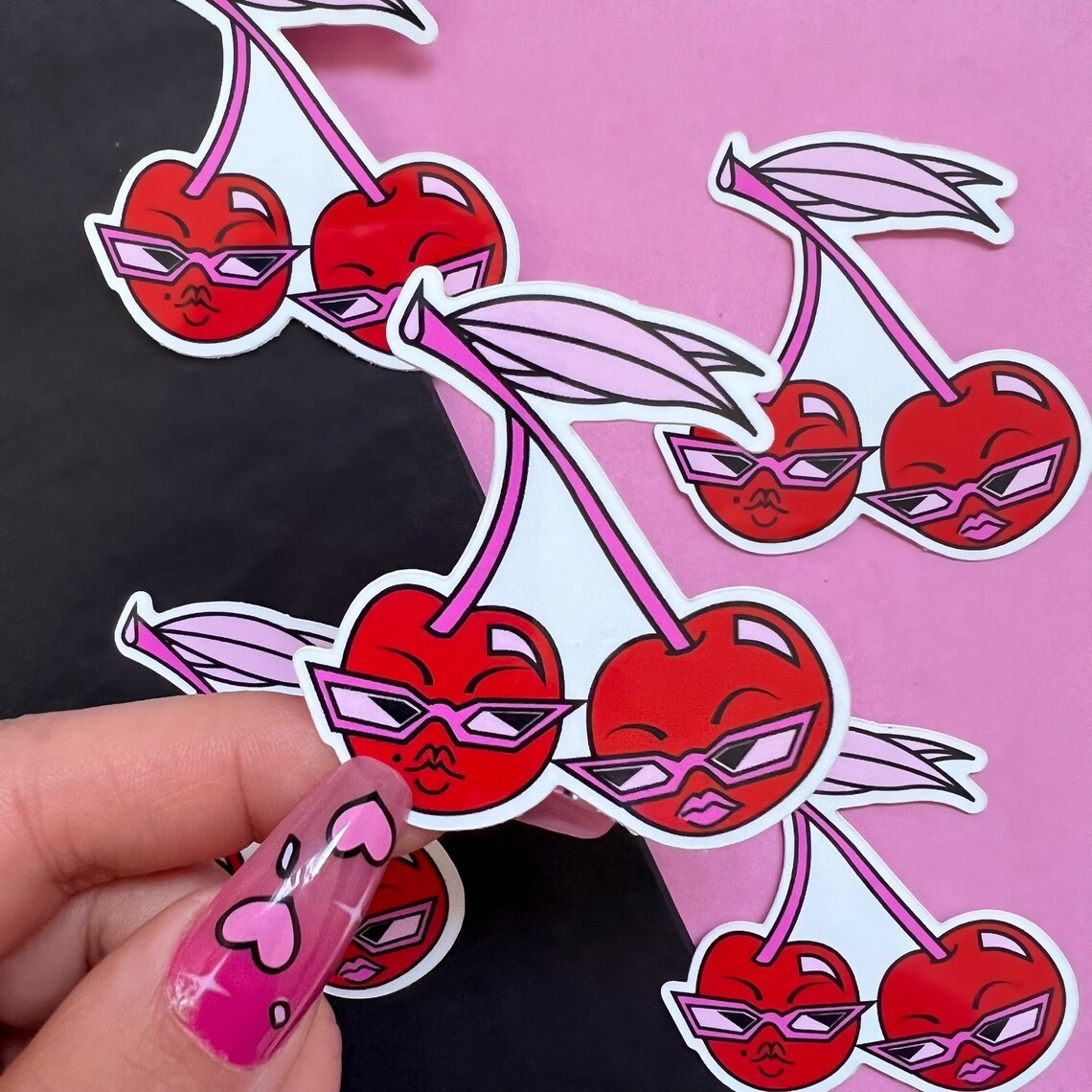 Red Cherry Sticker Sunny Cherry Vinyl Sticker Y2K Sassy - Etsy