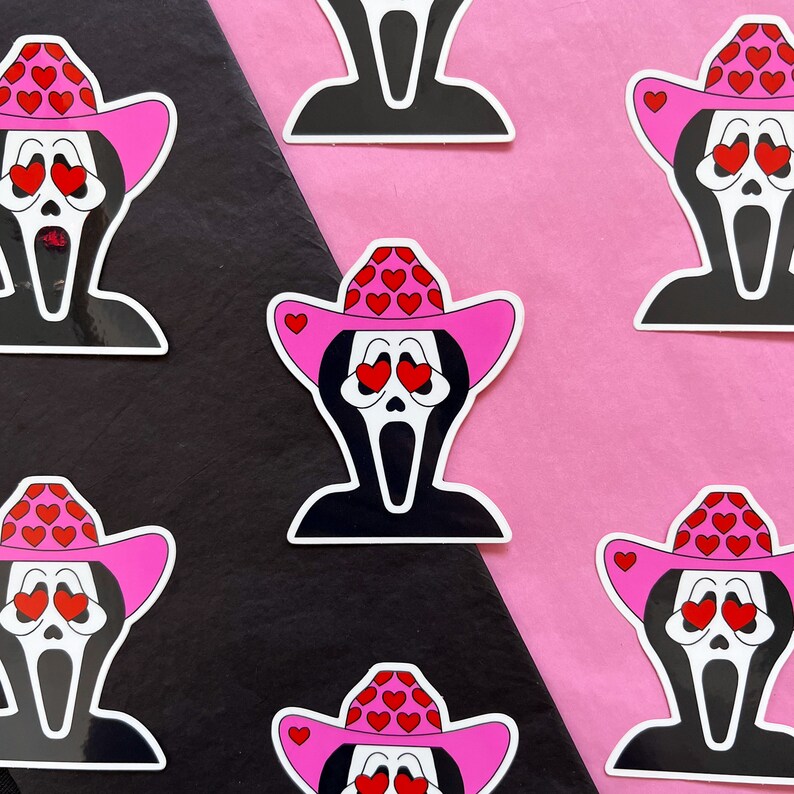 Scream Sticker Ghostface Sticker Ghostface Cowboy Vinyl - Etsy