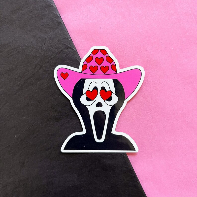 Scream Sticker Ghostface Sticker Ghostface Cowboy Vinyl - Etsy